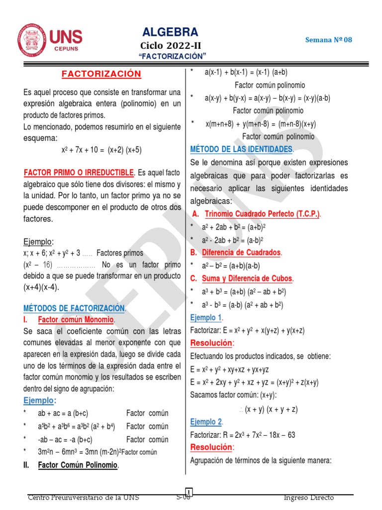 Algebra 2 | Descargar gratis PDF | Factorización | Ciencia computacional