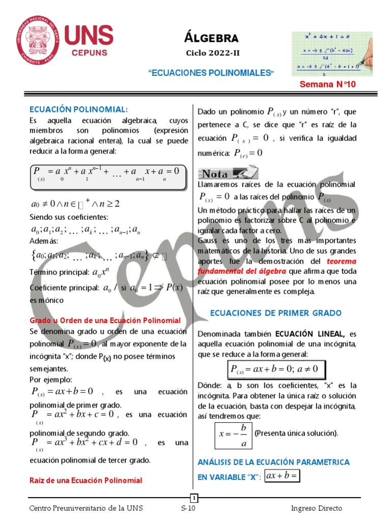 Algebra 2 | PDF | Ecuaciones | Análisis numérico