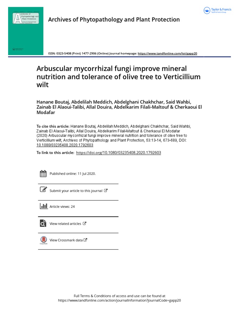 Boutaj Et Al 2020 APPP | PDF | Plant Nutrition | Root