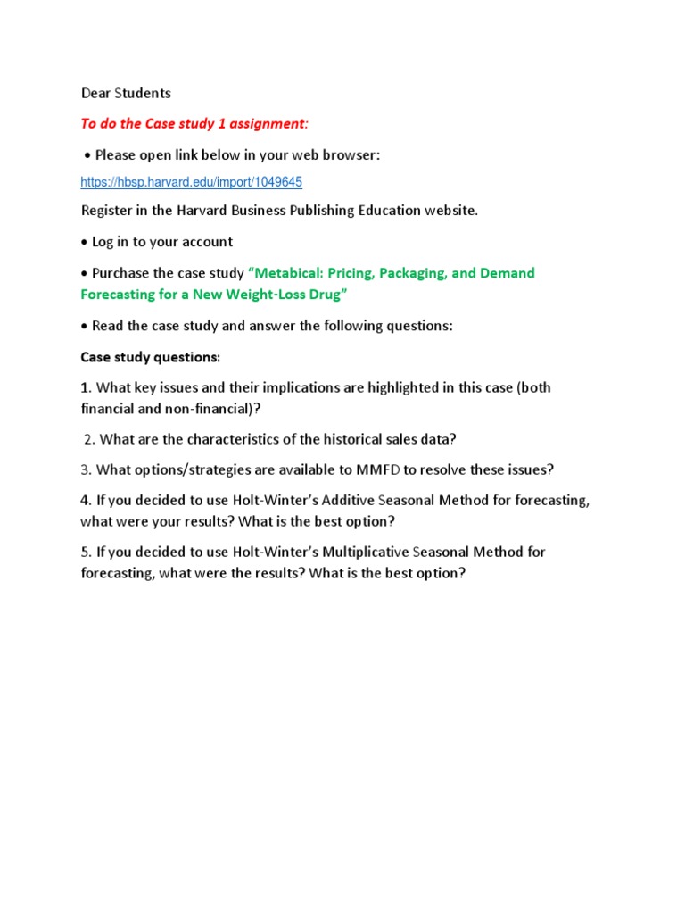 Case1 Instruction | PDF