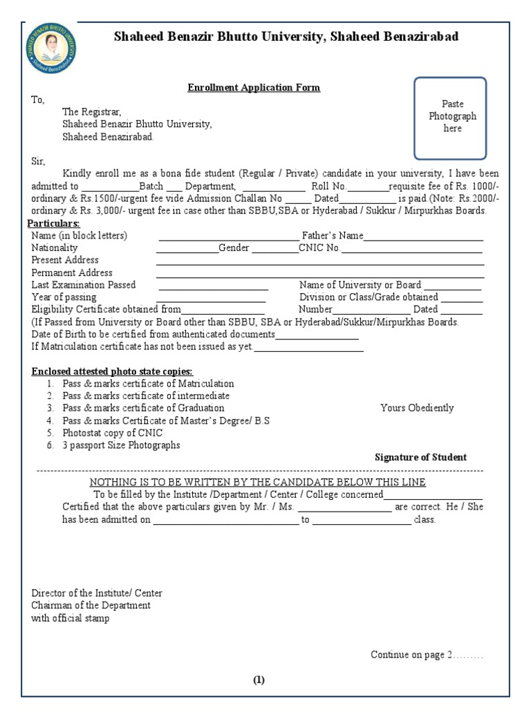 Enrollment Application Form 2023 (2) | PDF