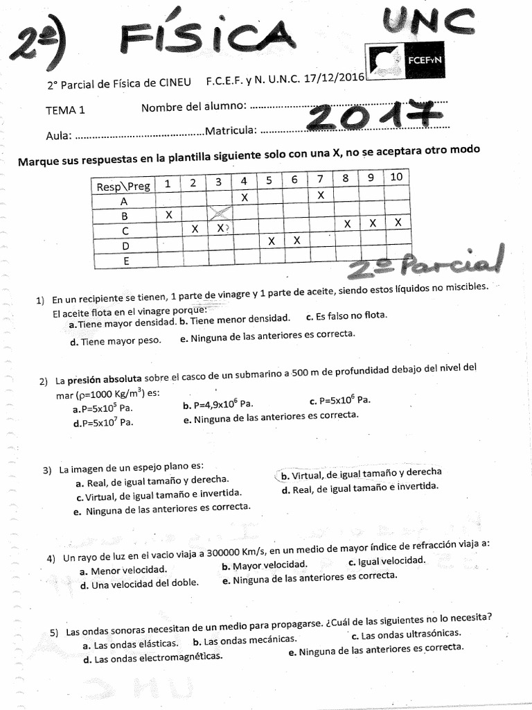 Modelos de Parciales Física Parte 1 | PDF