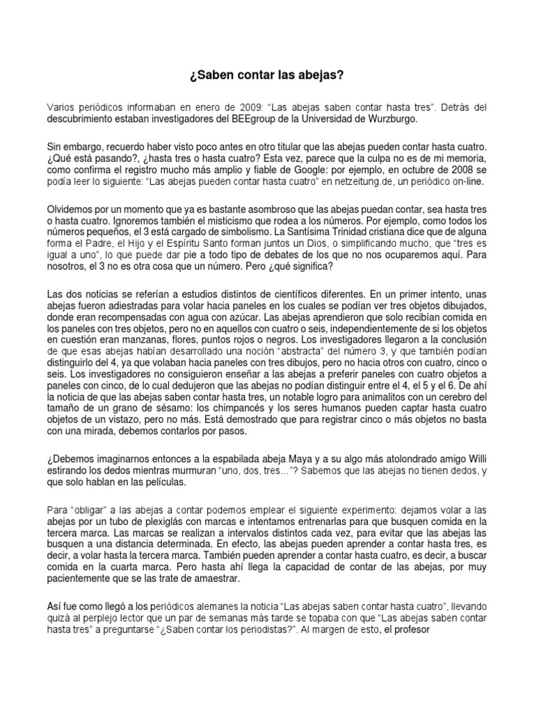 Saben Contar Las Abejas | PDF | Conjunto (Matemáticas)