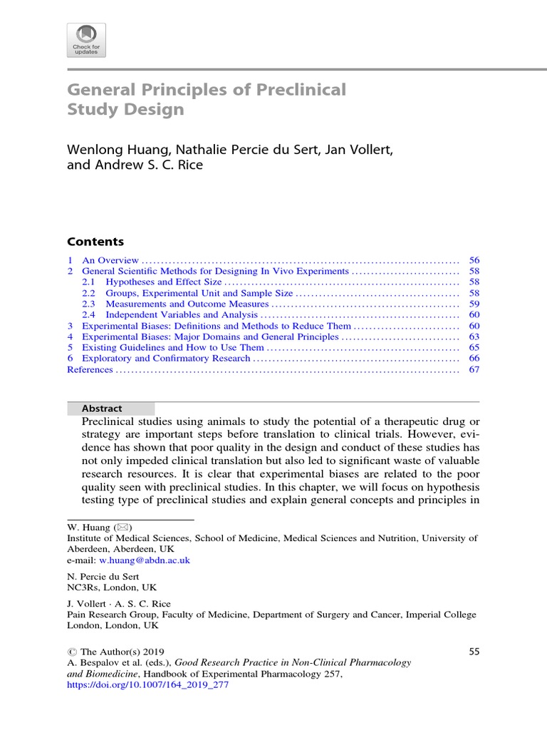 General Principles of Preclinical Study Design | PDF | Experiment ...