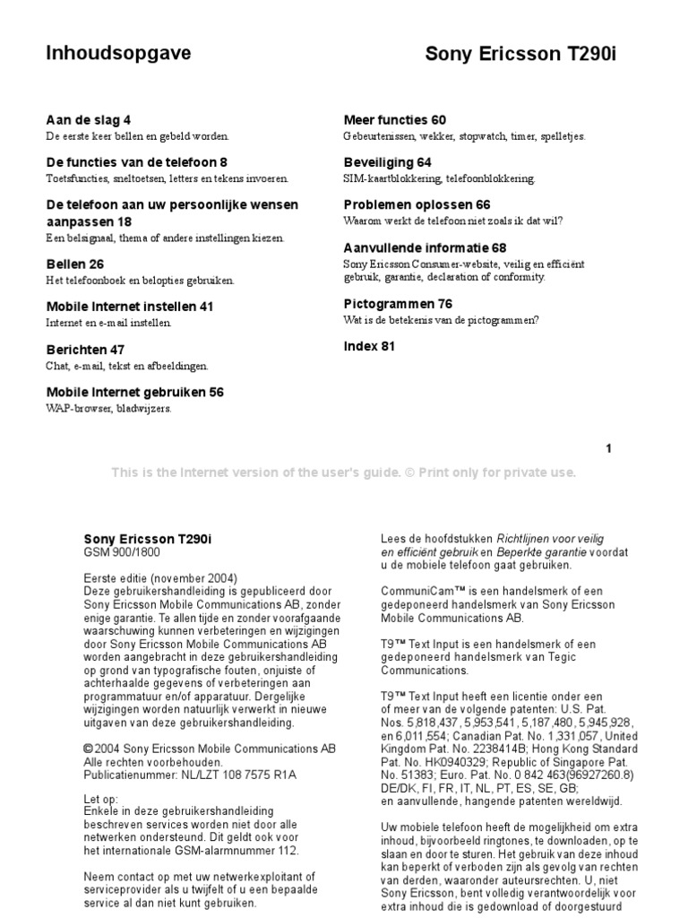 Sony Ericsson T290i Tempo | PDF