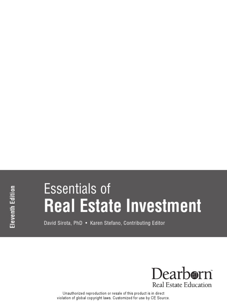 Essentials Of: Real Estate Investment | PDF | Mortgage Loan | Refinancing