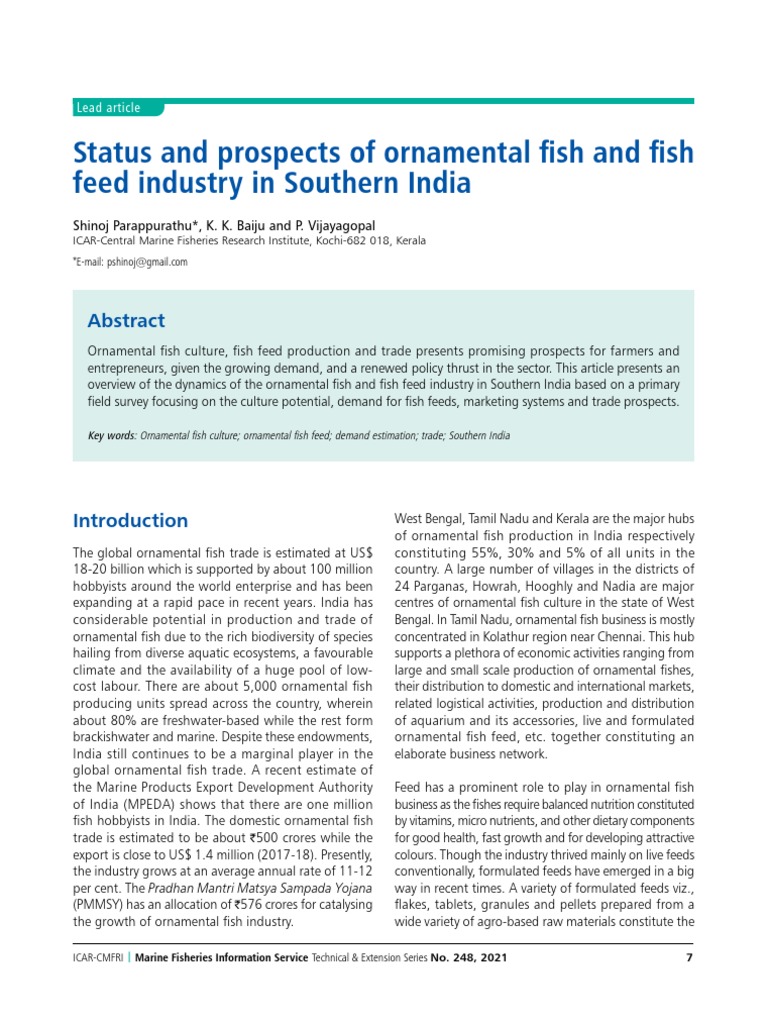 MFIS - 248 - Shinoj Parapurath - 2021 | PDF | Fishkeeping | Fish