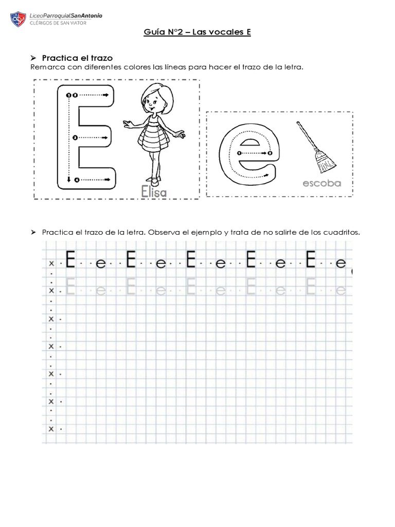 Guía sobre la práctica y reconocimiento de la vocal "e | PDF