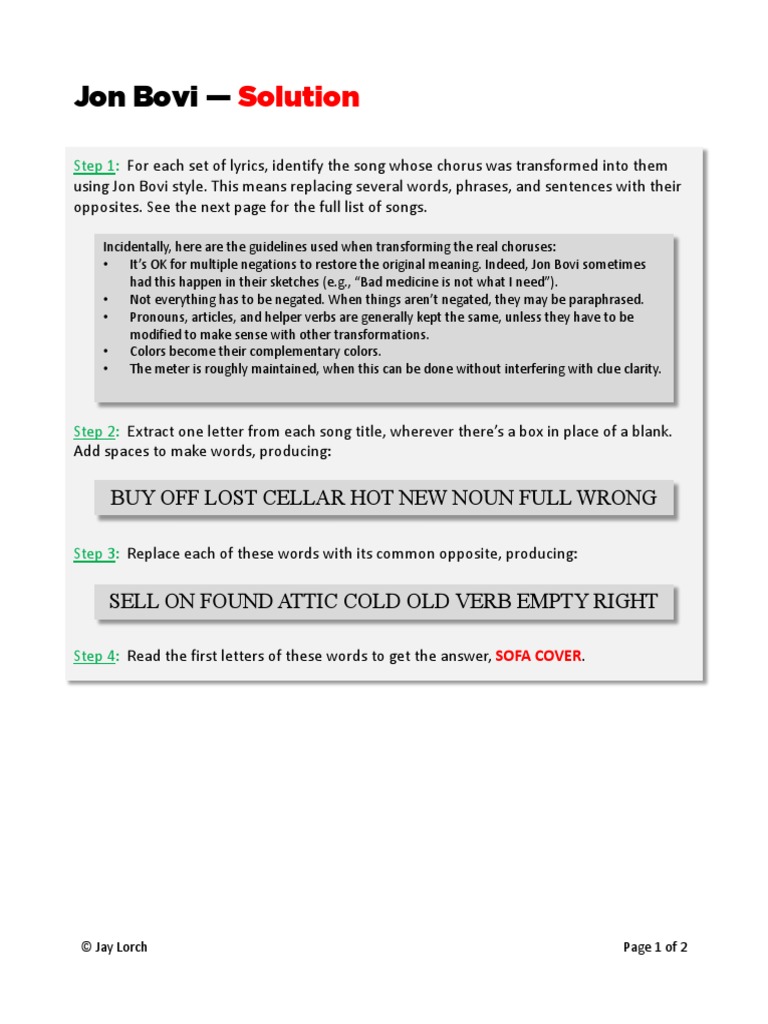 Jon Bovi Solution | PDF