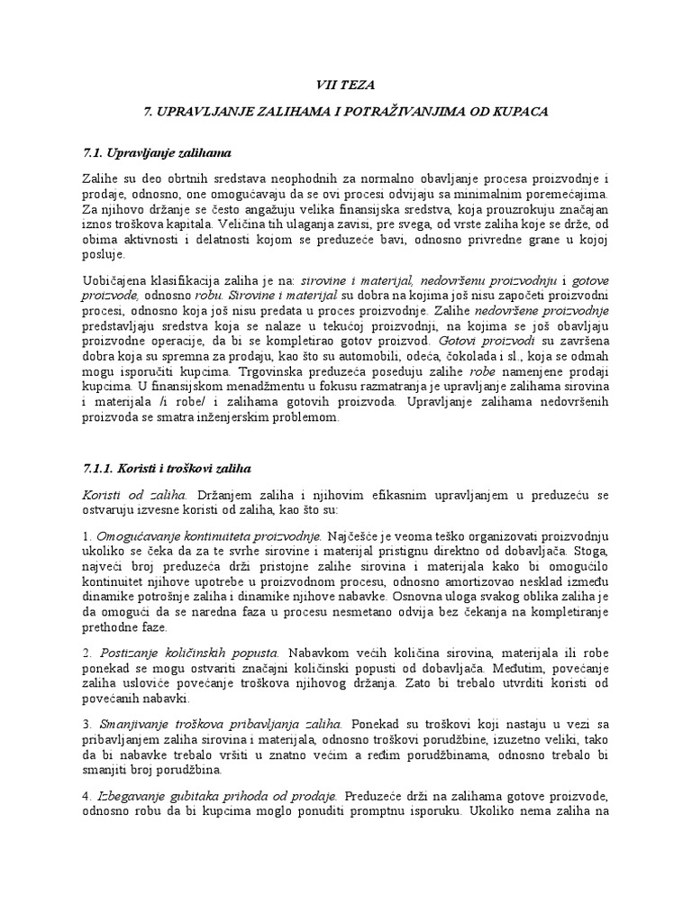 Poslovne Finansije Skripta 7 | PDF