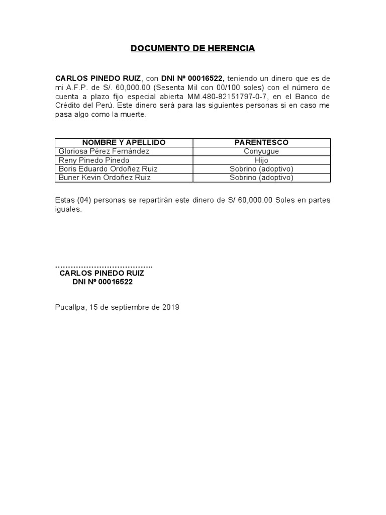 Documento de Herencia | PDF