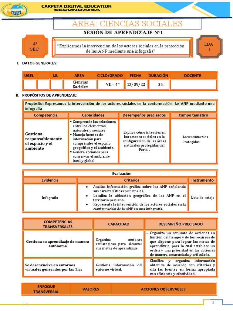4° Sesión de Aprendizaje Sesión1-Sem.1-Exp 1 | Descargar gratis PDF | Aprendizaje | Ciencias de ...