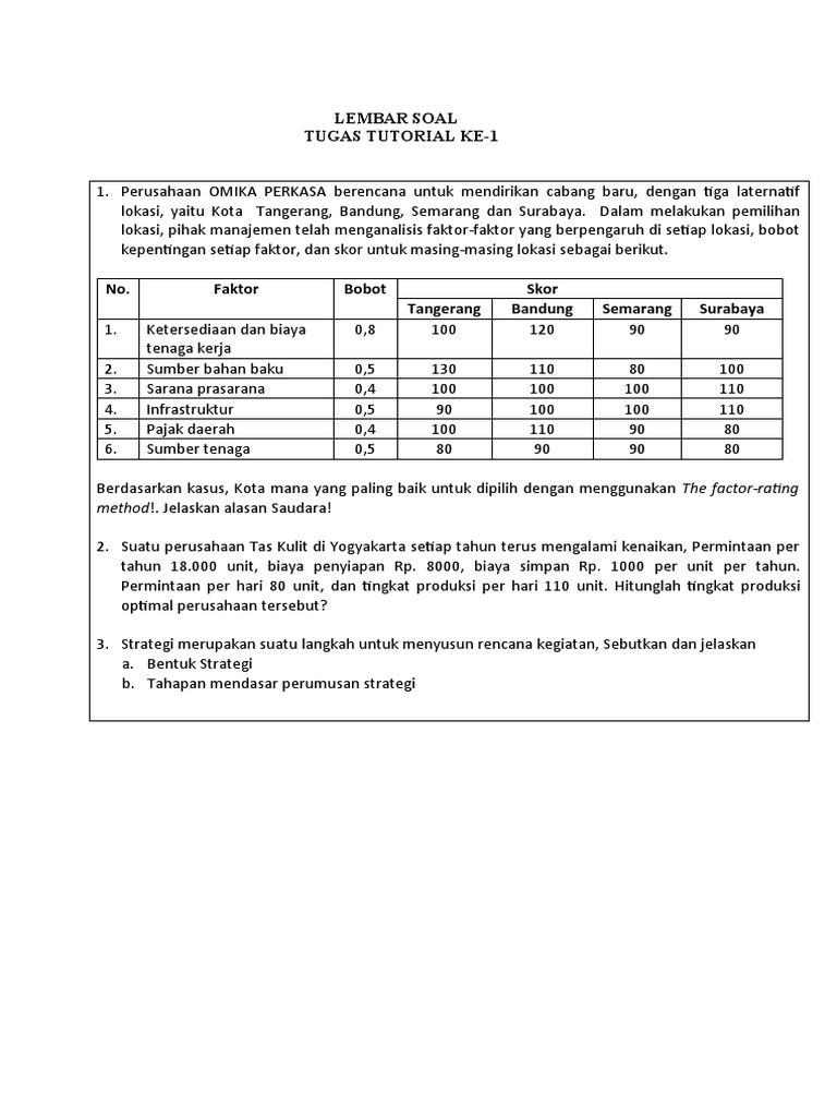 Analisis Pemilihan Lokasi Cabang OMIKA | PDF