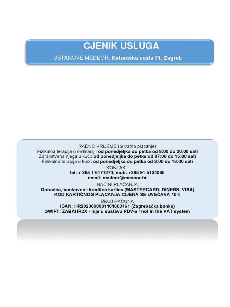 Cjenik-Medeor-30 12 2022 - v2 | PDF