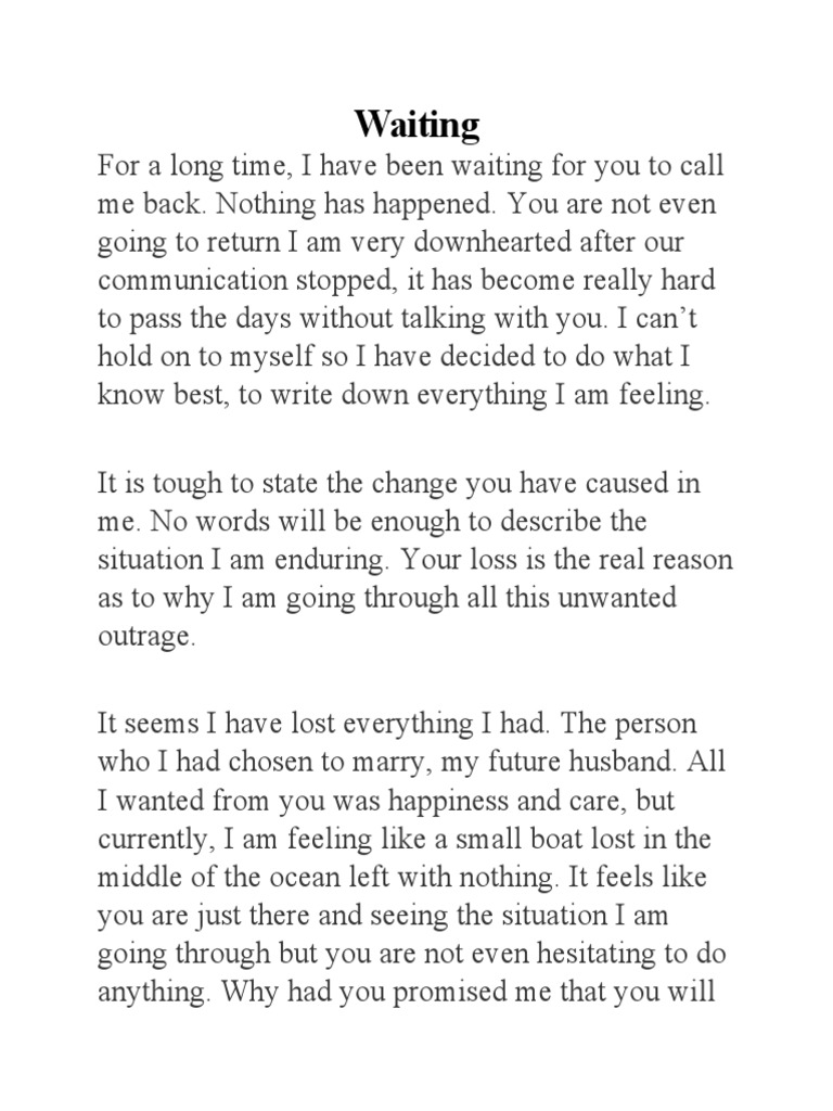 Waiting Essay | PDF