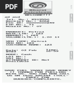 Petrol Bill Receipt Sample with ATOT/VTOT | PDF | Finance & Money ...