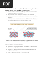 Electrolysis - Chemistry IGCSE Notes | PDF | Ion | Anode