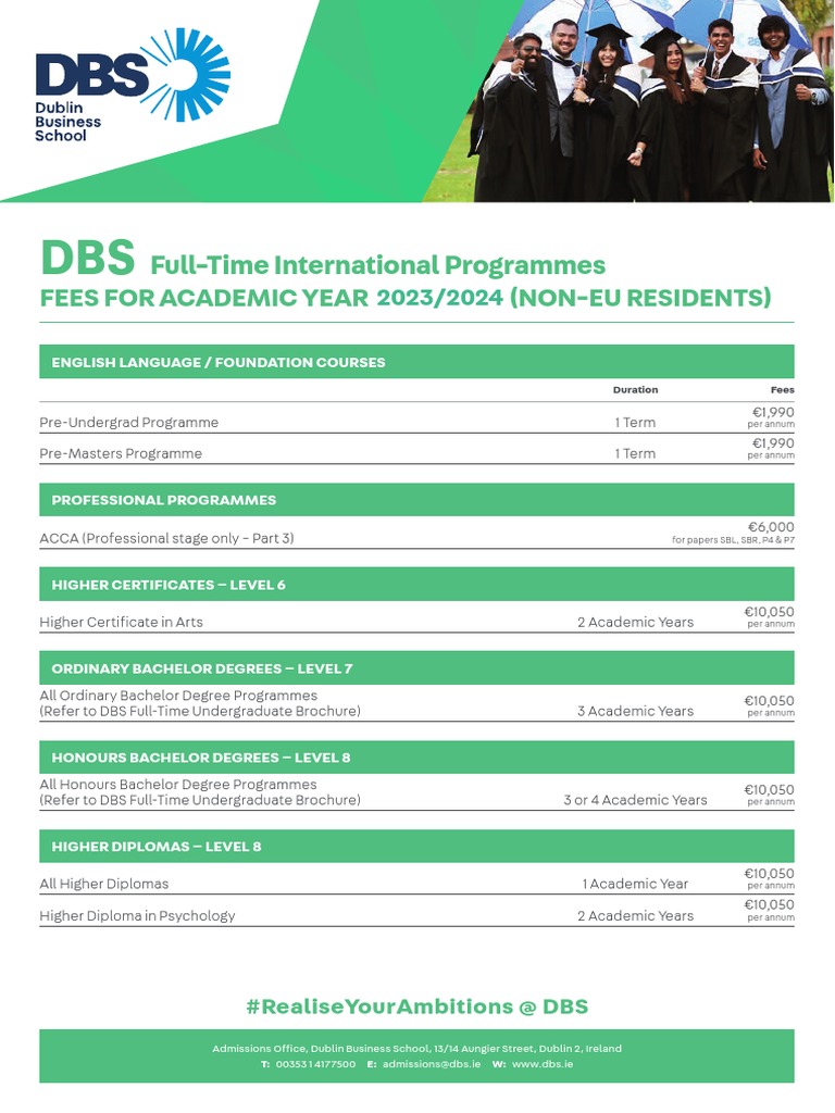 DBS Fees Guide for Non-EU Students | PDF | Payments | Fee