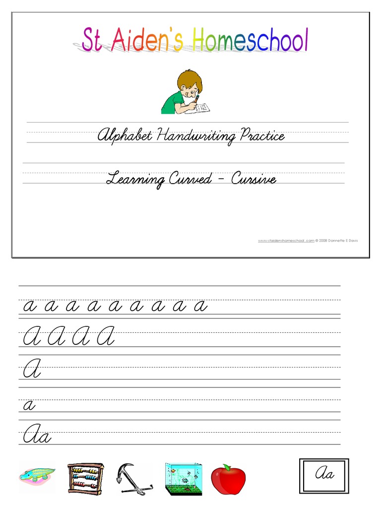 Learning Curved Cursive Alphabet Full | PDF | Writing | Linguistics