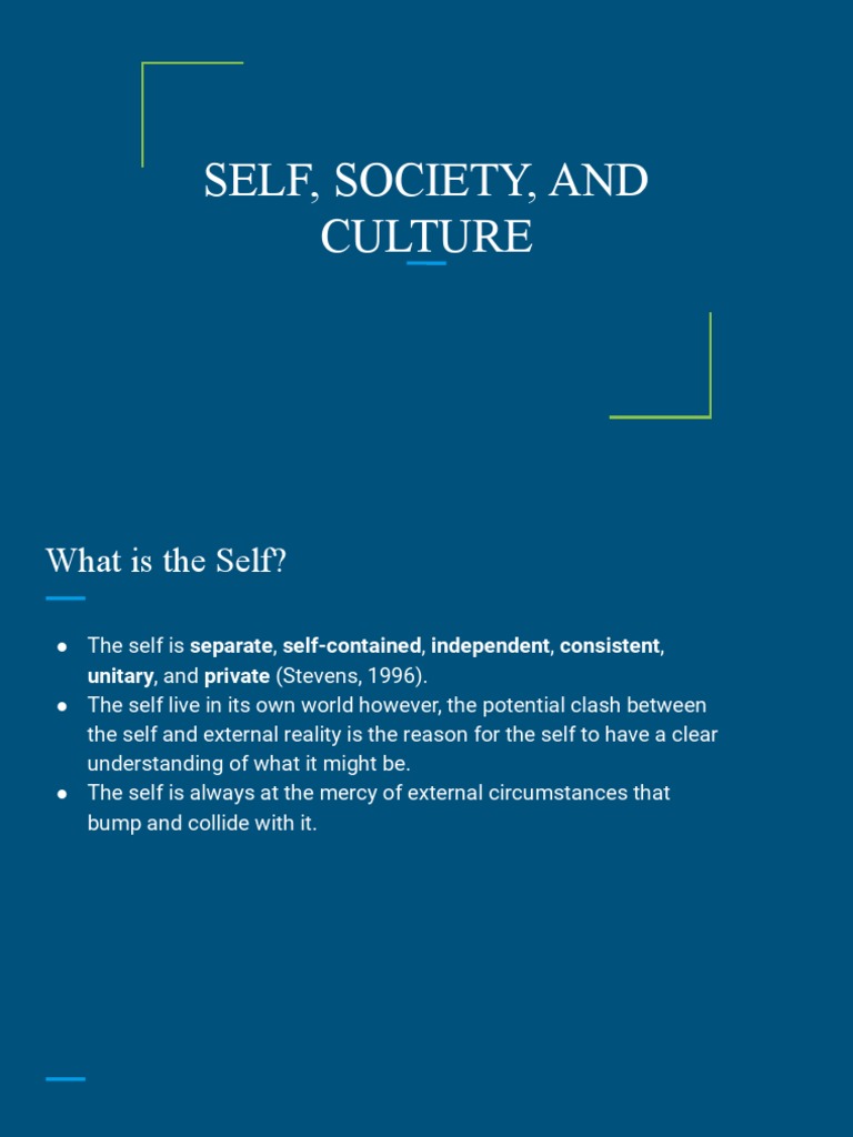 2 Self, Society, and Culture - UTS | PDF | Self Concept | Self Esteem