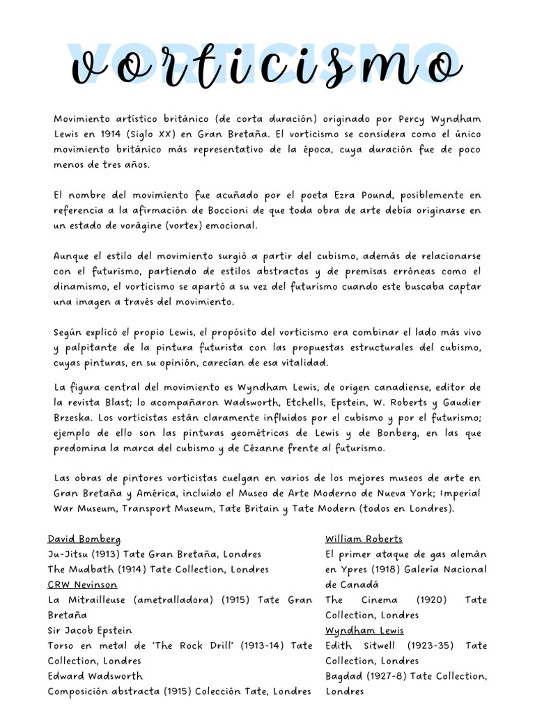 Vorticismo | PDF | Teoría de artes visuales | Arte Moderno