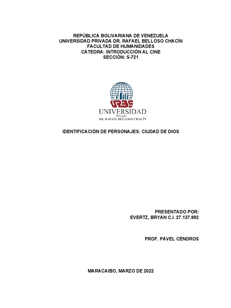 Análisis de Personajes en "Ciudad de Dios" | PDF