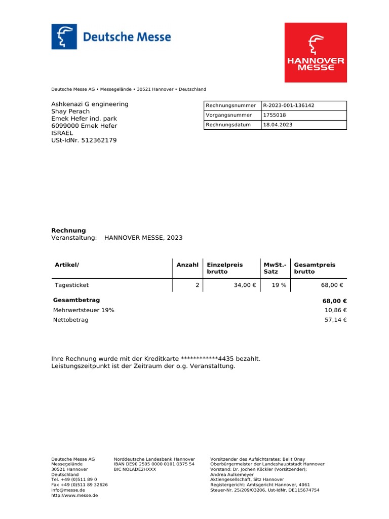 Rechnung - R 2023 001 136142 | PDF