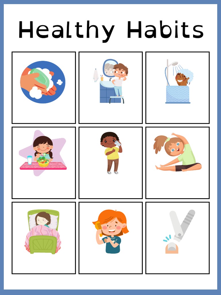 White Colorful Practice Healthy Habits Poster | PDF