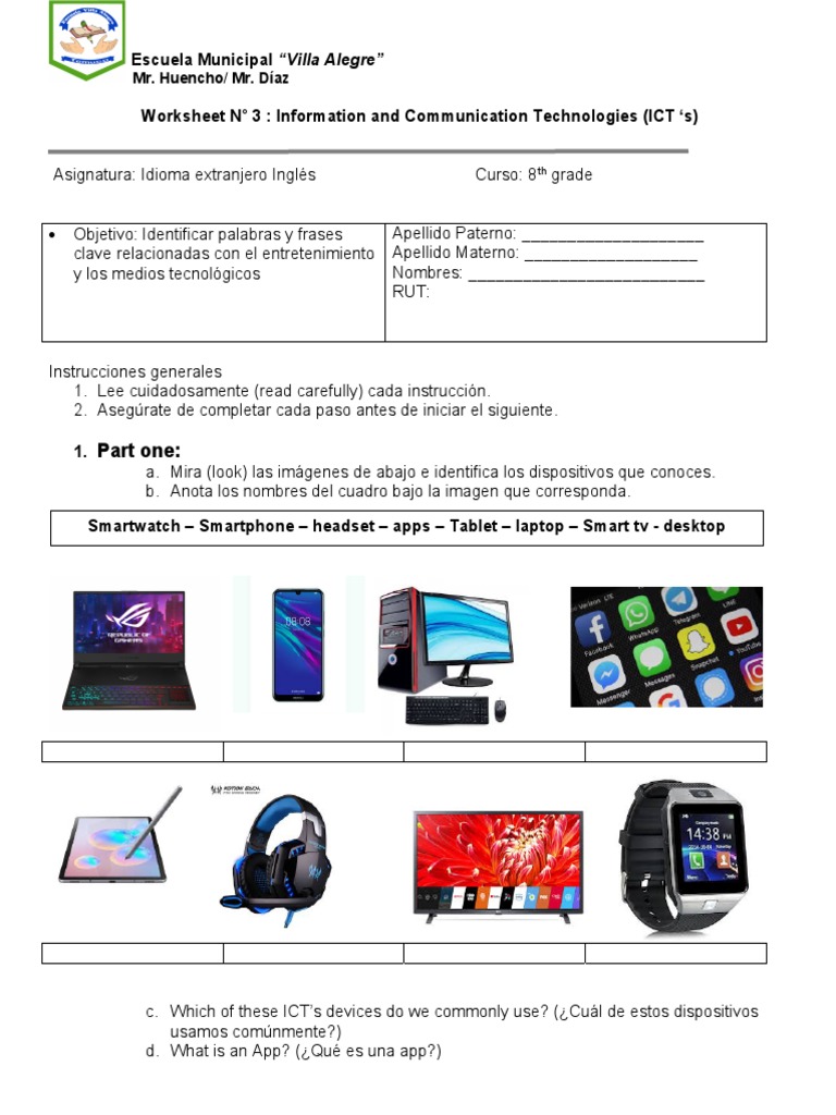Guía N°3 8th Grade Listening | PDF