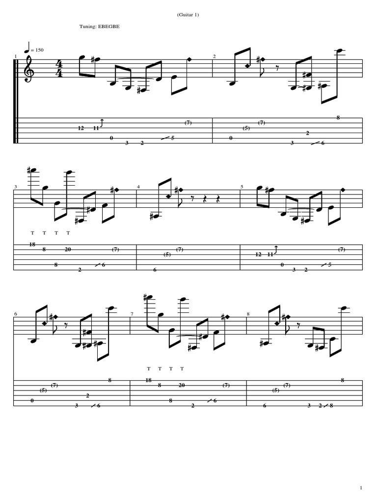 Look But Don't Touch - Polyphia (Intro, Arr. For 6 String Guitar) | PDF