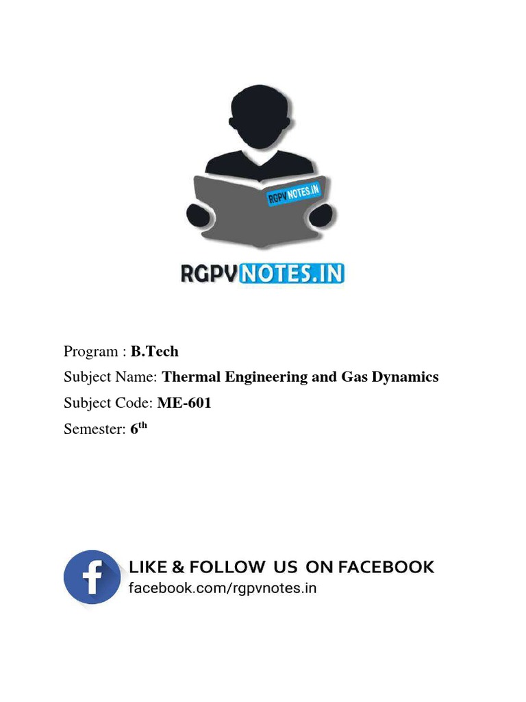 B.Tech Thermal Engineering Guide | PDF | Compressible Flow | Fluid Dynamics