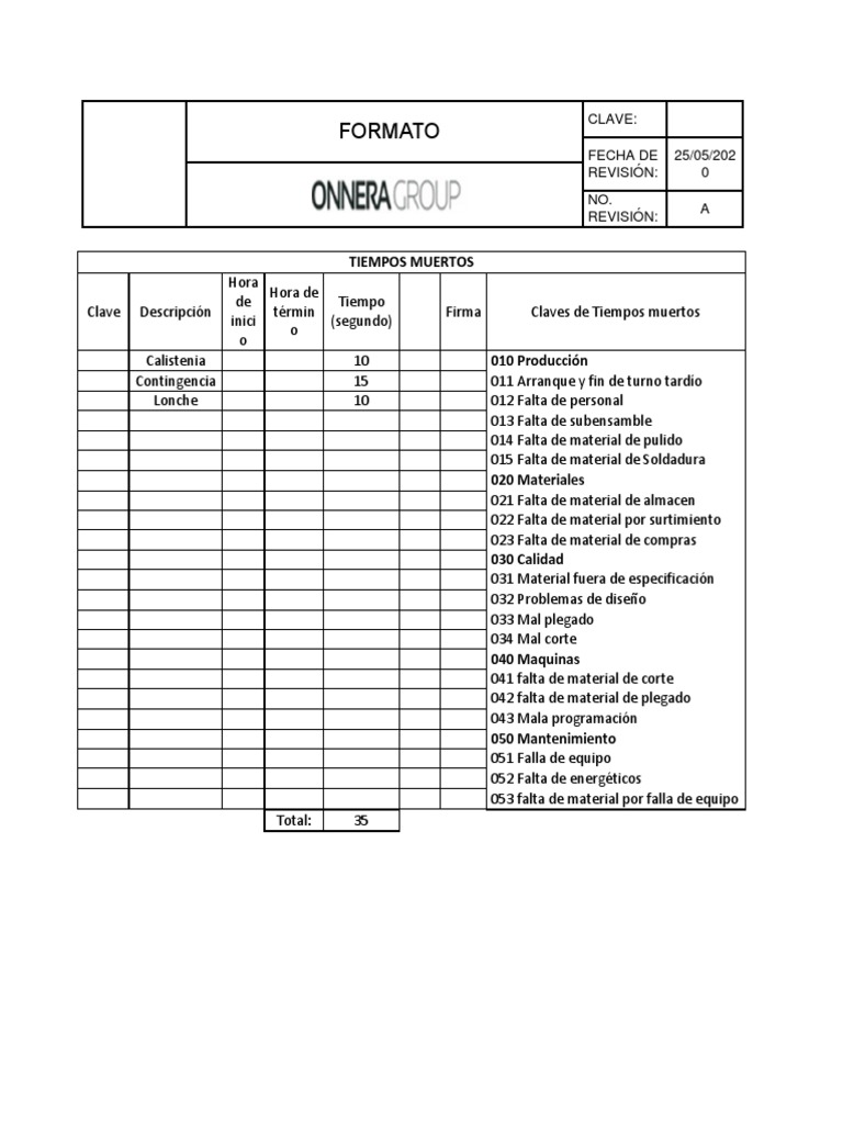 Formatos de Mantenimiento | PDF