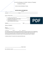 Vehicle Release Form Instructions | PDF