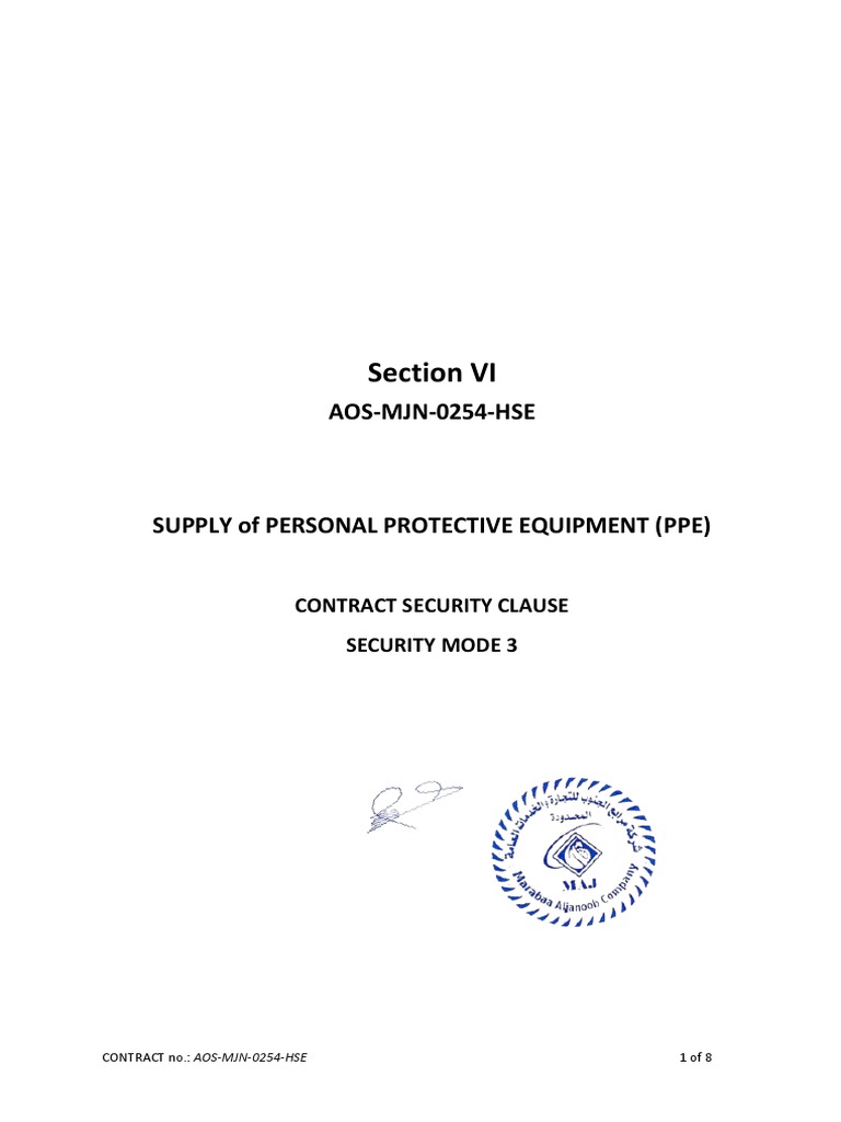 6.3 - Section VII - B - MOSS Security Clause Security Mode 3 | PDF | Employment | Legal Liability