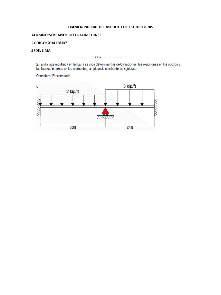 EXAMEN PARCIAL DEL MODULO DE ESTRUCTURAS | PDF
