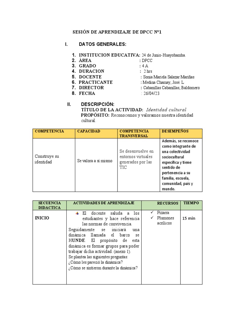 Actividades sobre Identidad Cultural en Secundaria | PDF | Nación
