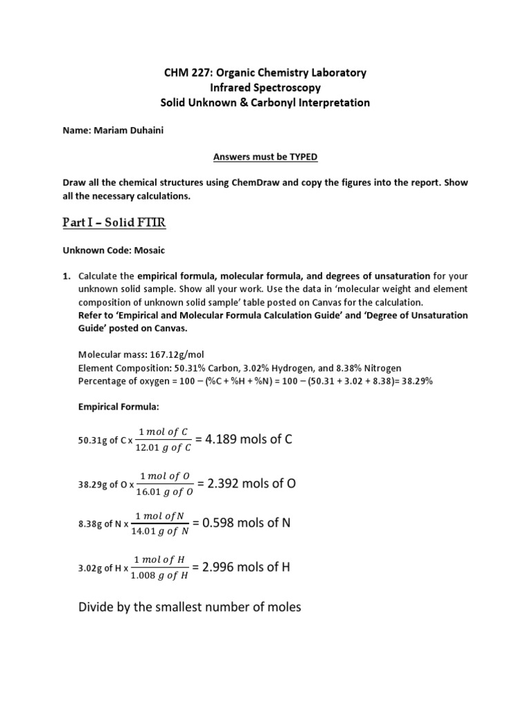 FTIR Lab Report | PDF