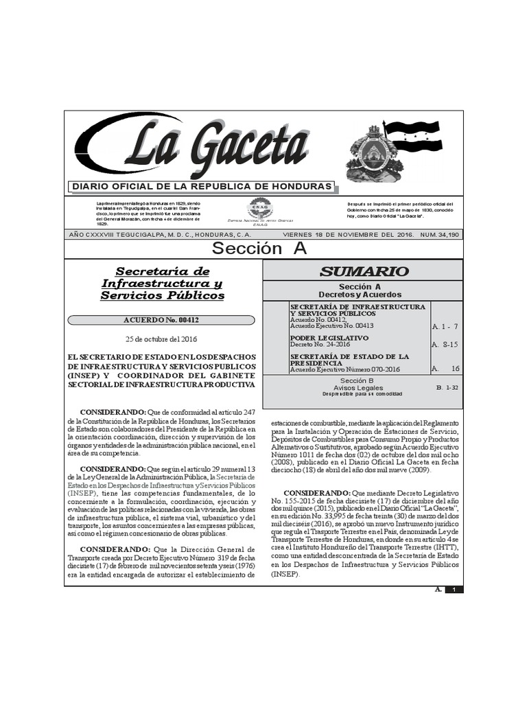 Llllla Gaceta A Gaceta A Gaceta A Gaceta A Gaceta | PDF | Honduras ...