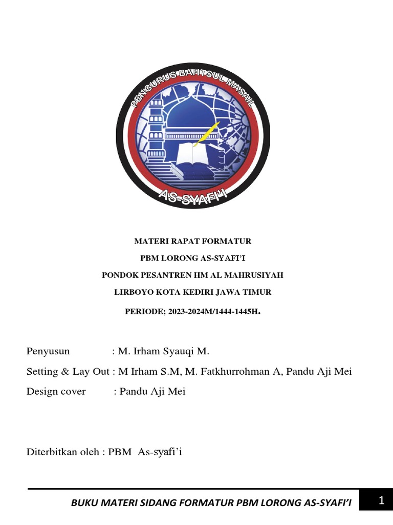 Buku Materi Sidang Formatur PBM | PDF