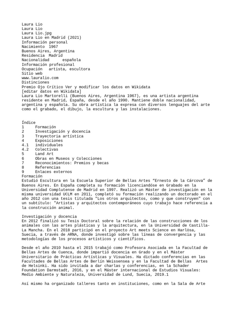 Laura Lio | PDF | Museo | Madrid