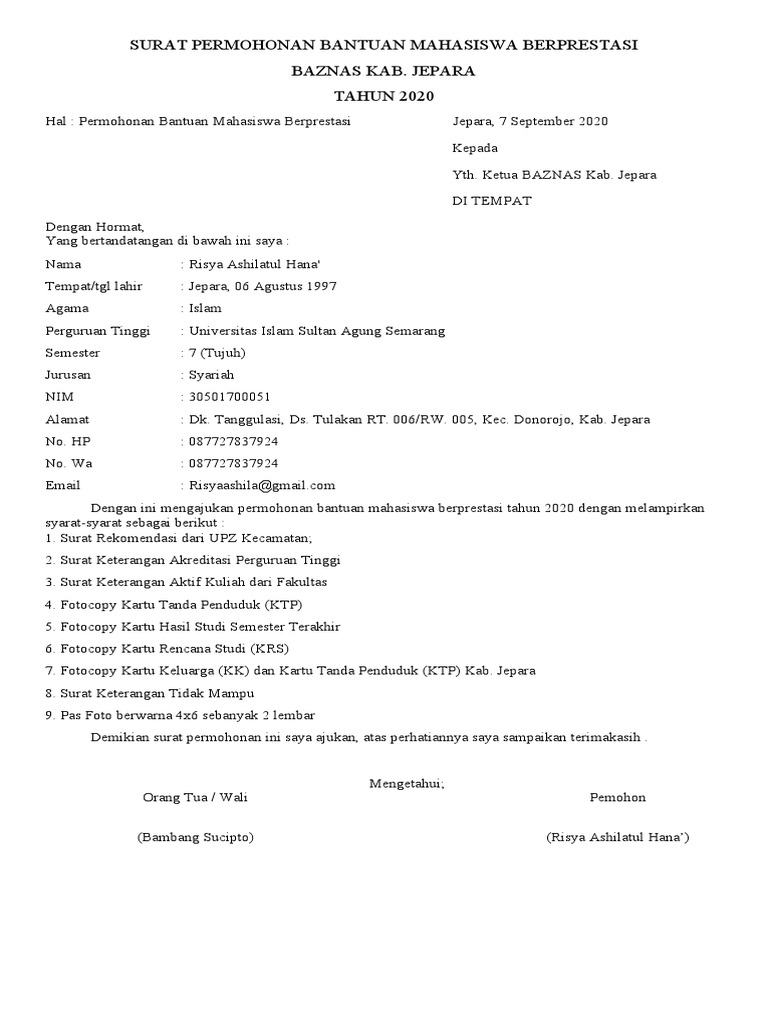 Surat Rekomendasi UPZ | PDF