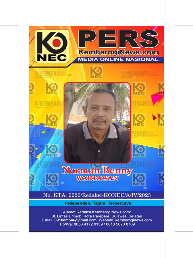 Kartu Pers KembarogiNews.com 2023 | PDF | Politik | Hukum