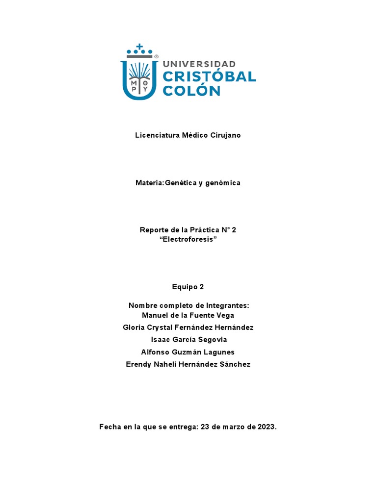 Practica 2 - Genética | PDF | Adn | Electroforesis