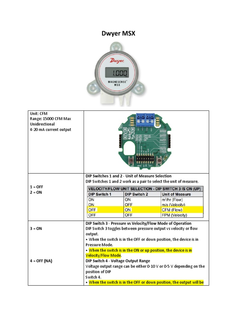 Dwyer MSX-W12 | Download Free PDF | Calibration | Switch