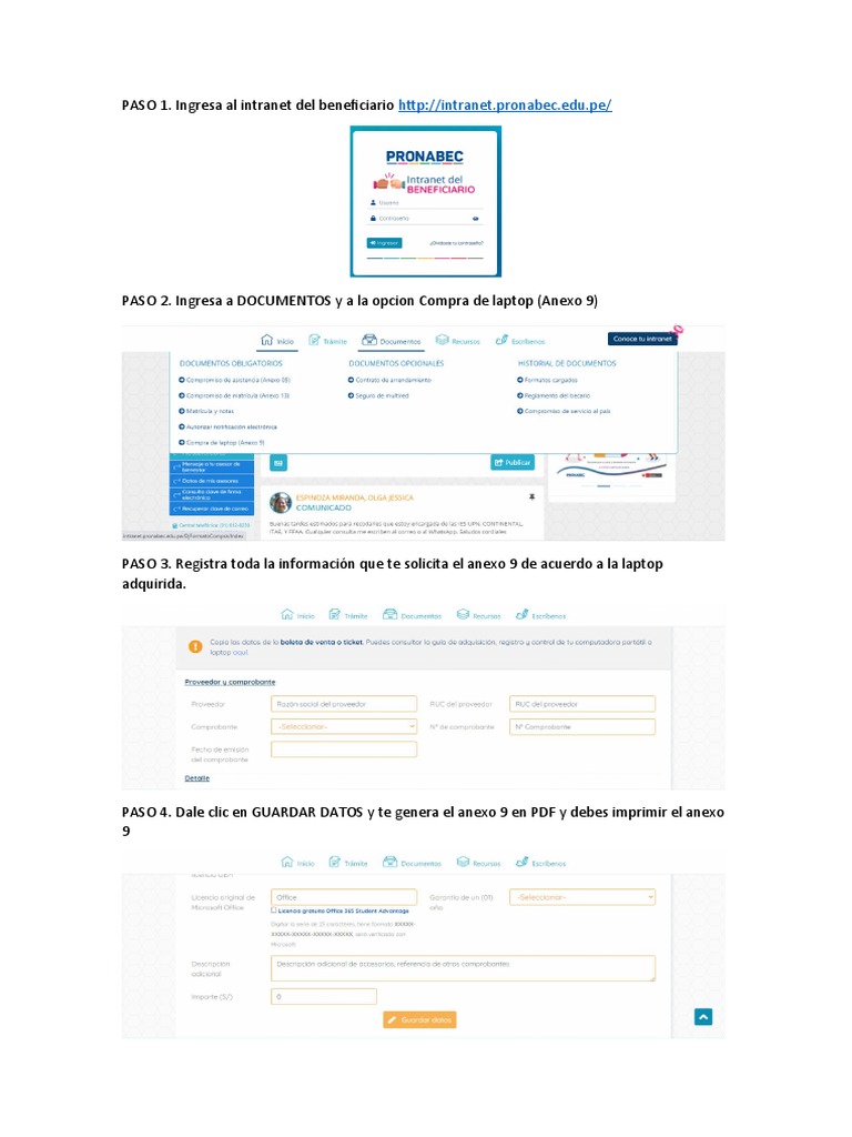 Instrucciones para Anexo 9 en Intranet | PDF | Crecimiento personal y ...