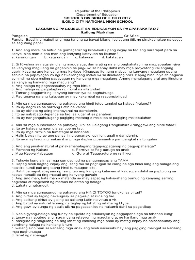 LAGUMAN W Ans Key | PDF