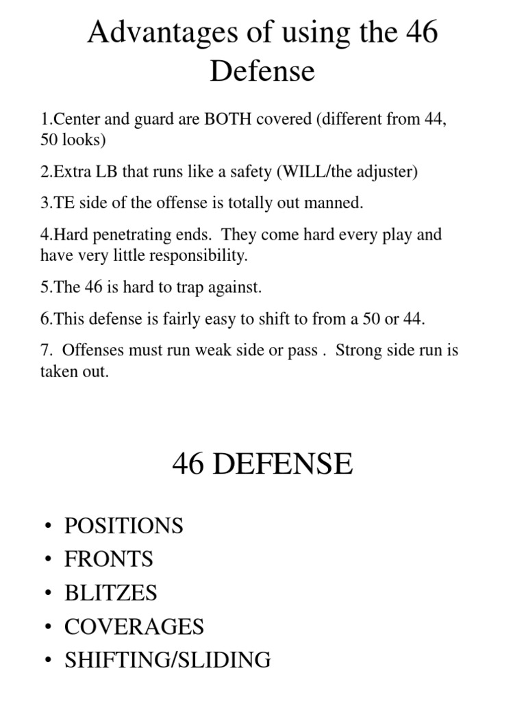 46 Defense by East Lee Middle | PDF | Gridiron Football | Sport Variants