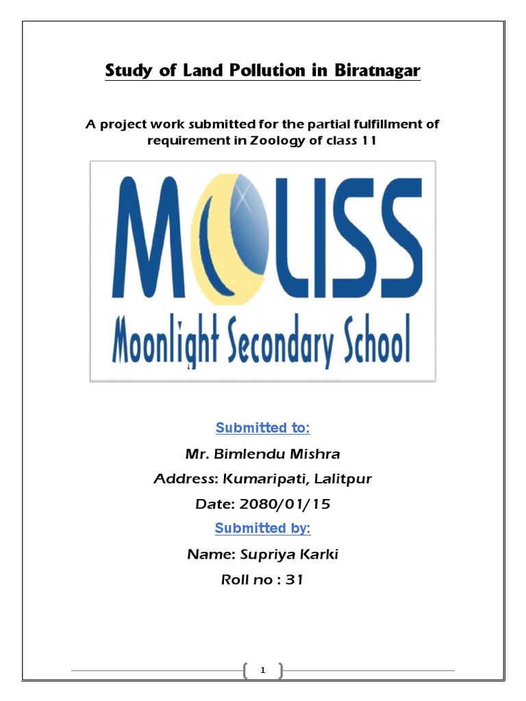 Study of Land Pollution in Biratnagar | PDF | Pollution | Air Pollution