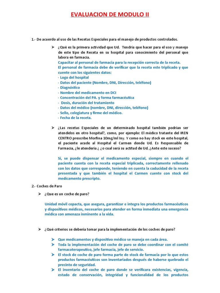 Evaluacion de Modulo Ii | PDF | Farmacia | Prescripción médica