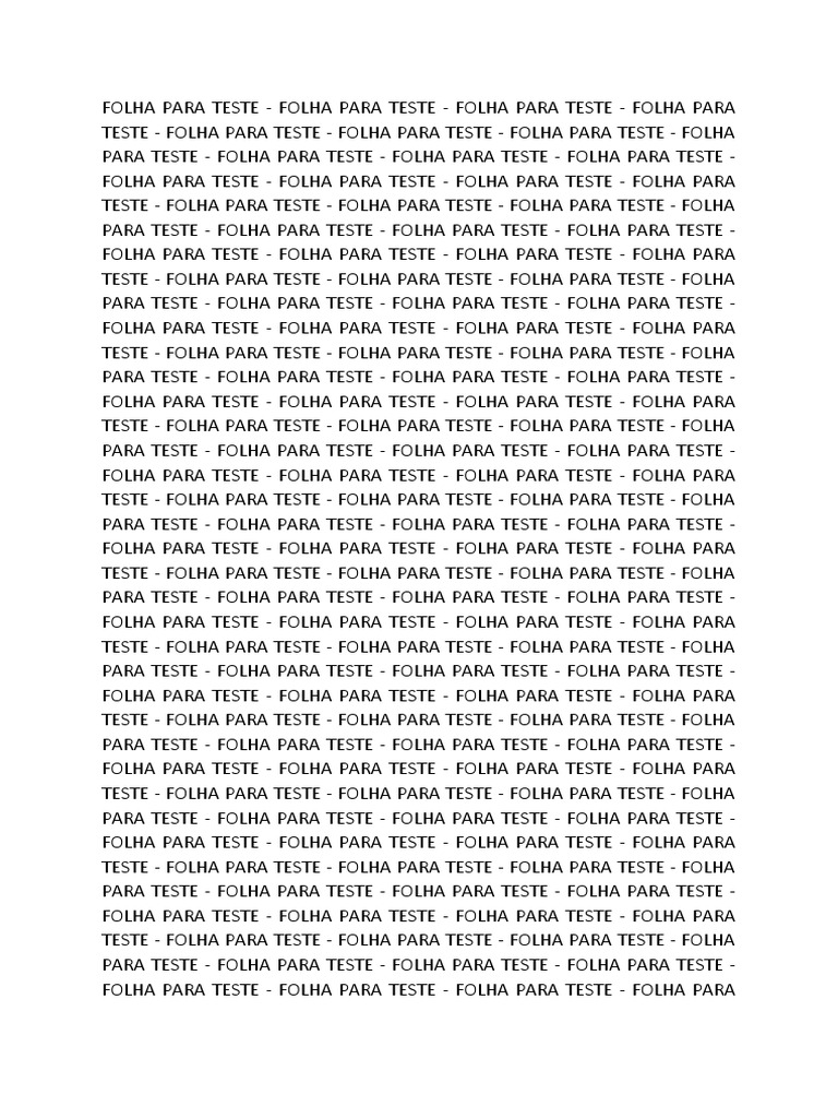 Folha para Teste | PDF